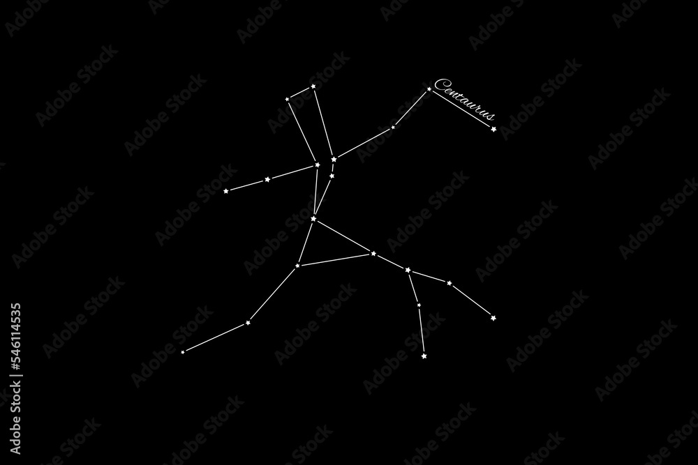 Centaurus constellation, Cluster of stars Stock Illustration | Adobe Stock