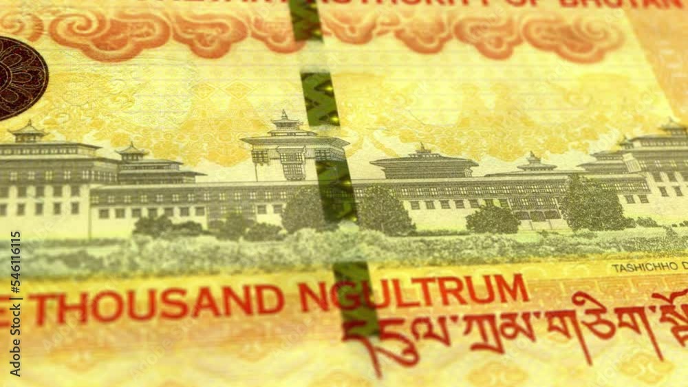 Bhutan Bhutanese Ngultrum 1000 Banknotes, One Thousand Bhutanese ...