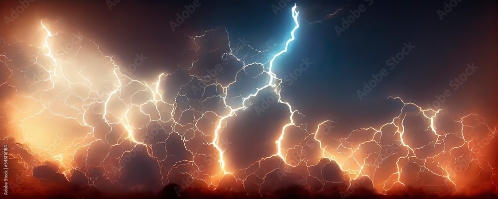 Dreamy lightning storm background. Stormy background, dramatic ...