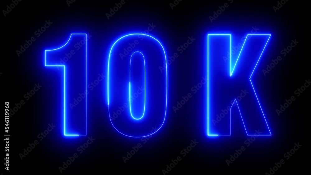 10K. Electric lightning text. Burning Logo reveal animation on black ...