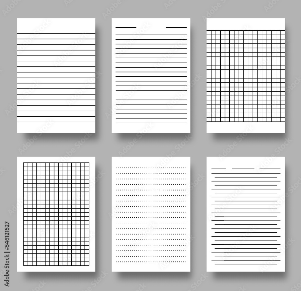 Notebook A4 blank grid square cell lined paper sheet set for school ...