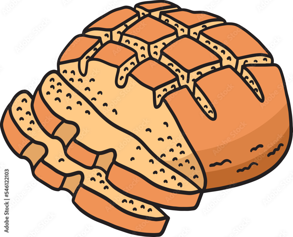 Slice Irish Soda Bread Cartoon Colored Clipart Stock Vector | Adobe Stock