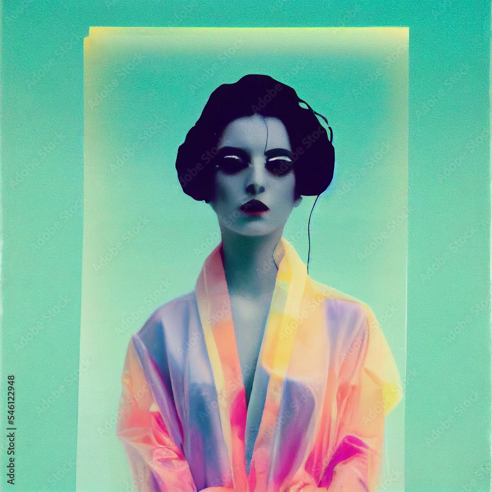 Translucent glitch fashion model generated with Artificial Intelligence ...