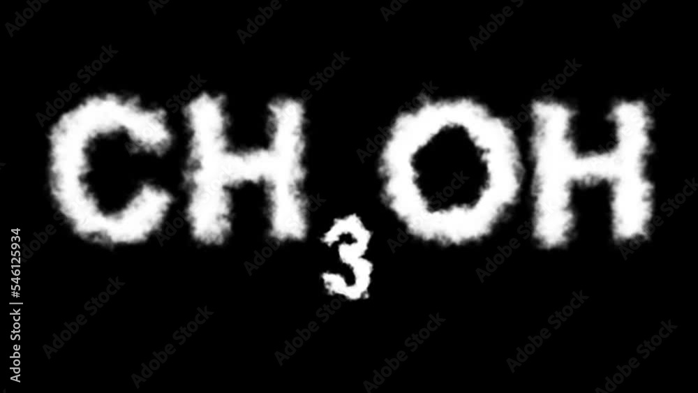 CH3OH or Methanol Molecule Symbol Smoke Cloud Text Effects Animation on ...