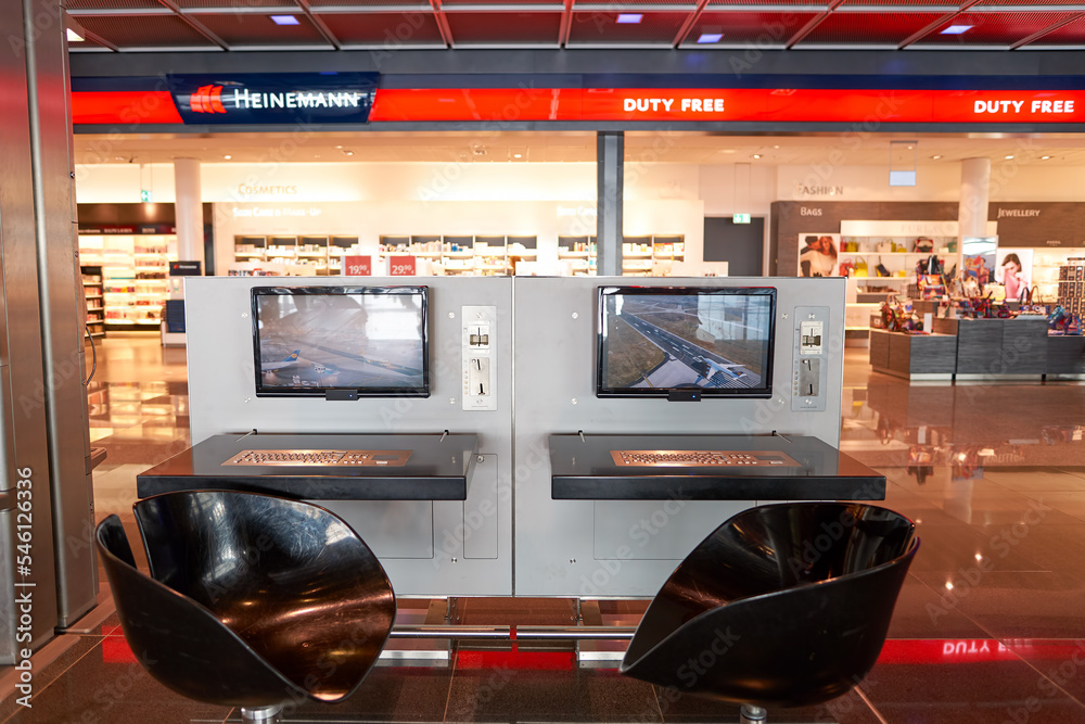 FRANKFURT, GERMANY - MARCH 13, 2016: inside of Frankfurt Airport ...