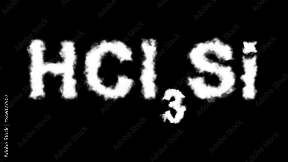 HCl3Si Trichlorosilane Molecule Symbol Smoke Cloud Text Effects ...