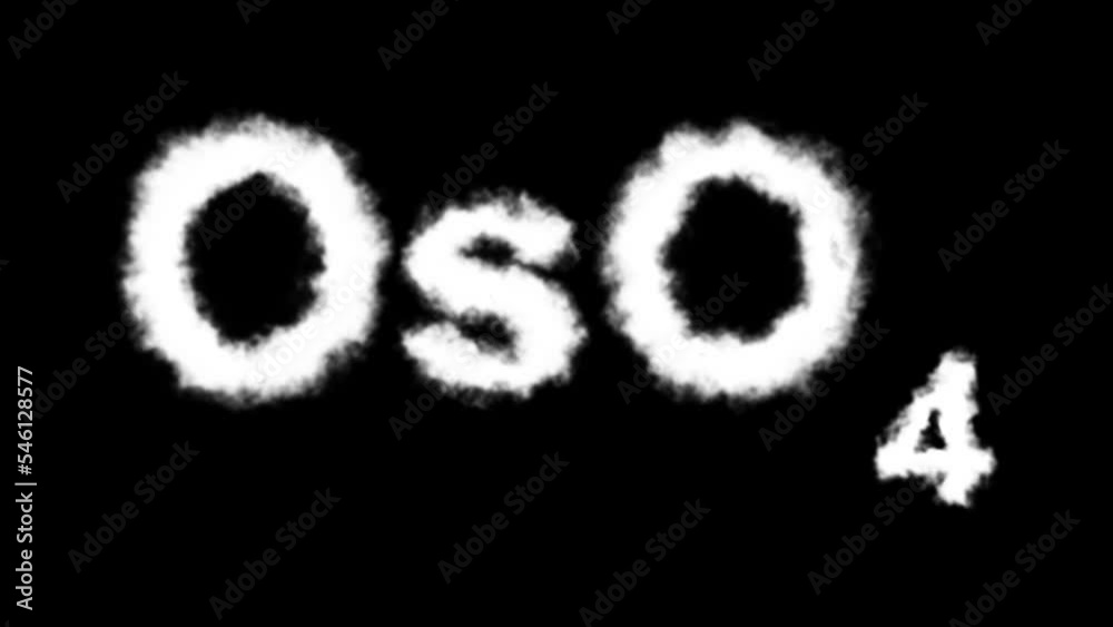 OSO4 or Osmium Tetroxide Molecule Symbol Smoke Cloud Text Effects ...