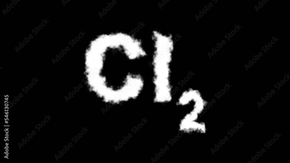 Cl2 or Chlorine Molecule Symbol Smoke Cloud Text Effects Animation on ...