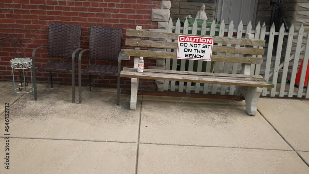 Do Not Sit On The Bench sign in a downtown Baltimore neighborhood ...