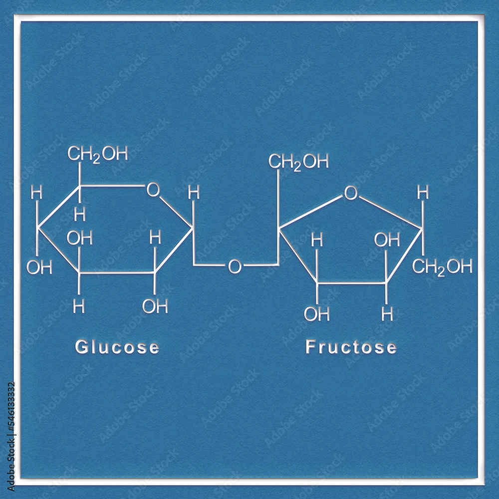 Sucrose Structural chemical formula Stock Illustration | Adobe Stock