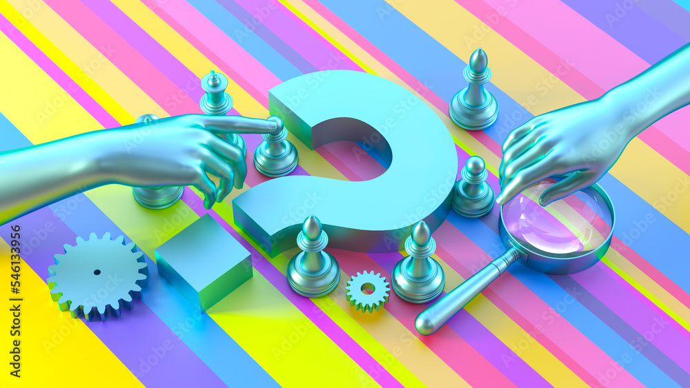 Business strategy , chess and question mark. Stock Illustration | Adobe ...
