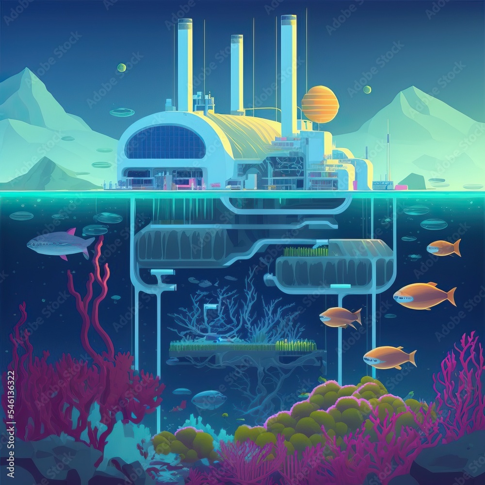 Ocean farming aquafarming, aquaculture and mariculture or marine ...