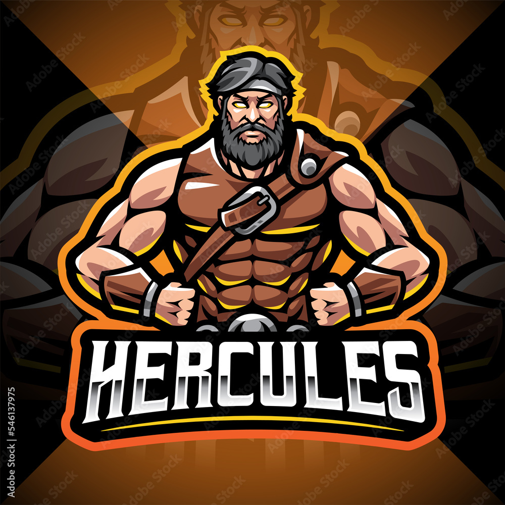 Hercules esport mascot logo design Stock Illustration | Adobe Stock