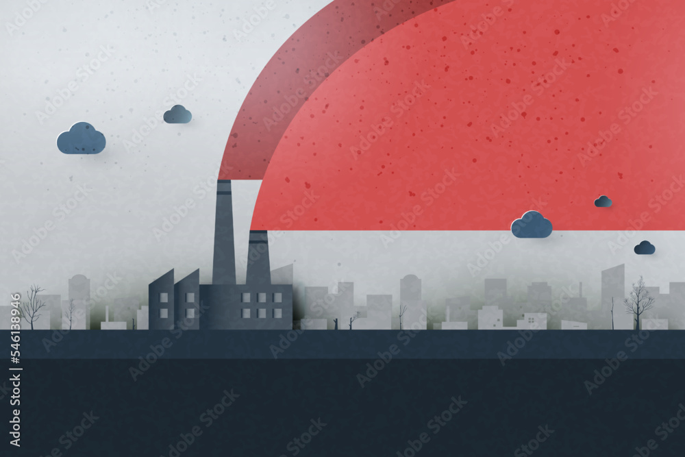 Global warming and climate change concept.Air pollution from factories ...