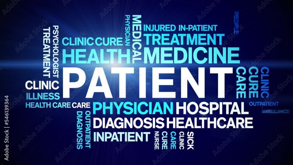 Patient animated tag word cloud;text design animation kinetic ...