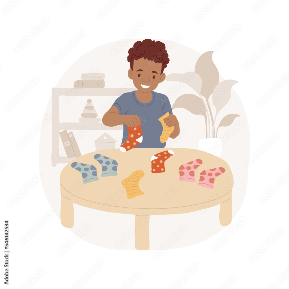 Matching pairs isolated cartoon vector illustration. Pairing exercise ...