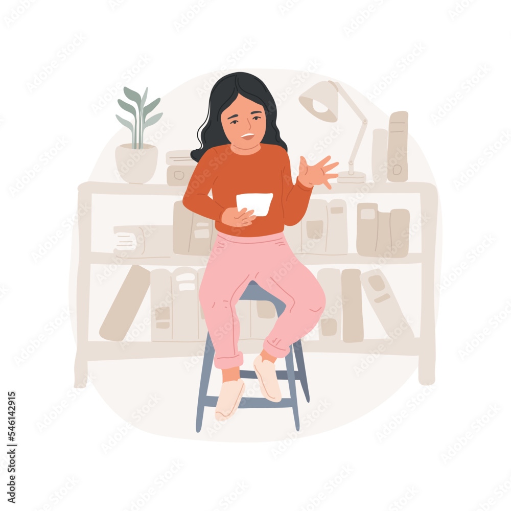 Poetry club isolated cartoon vector illustration. Writing and ...