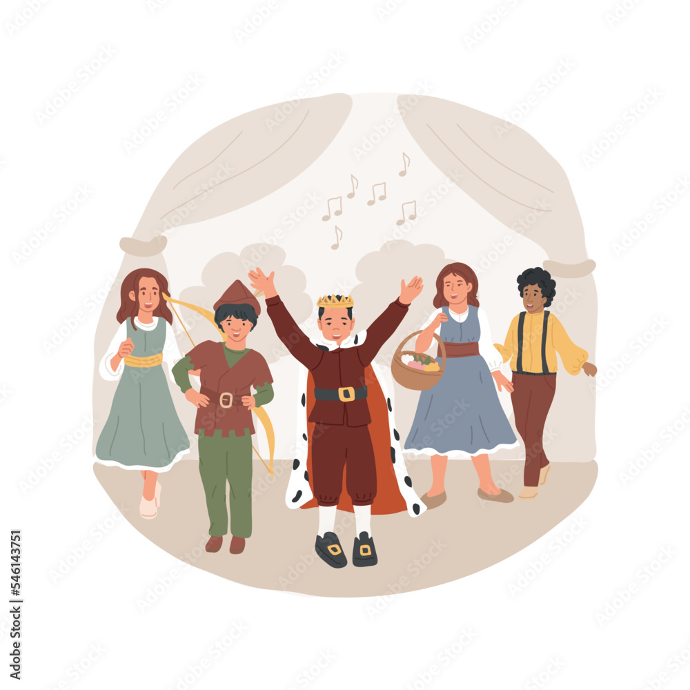 Group performance on stage isolated cartoon vector illustration ...