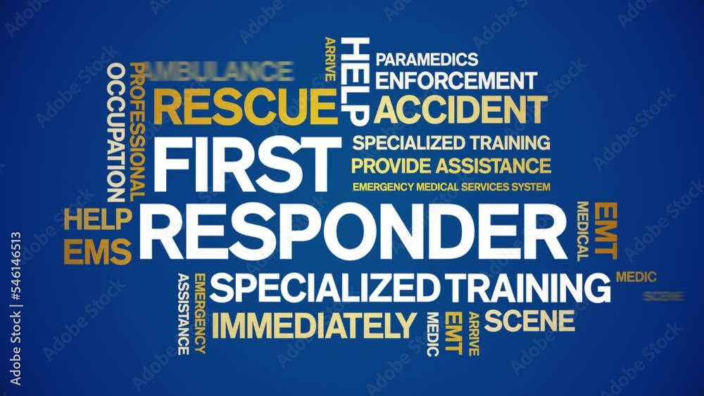 First Responder animated tag word cloud;text design animation kinetic ...
