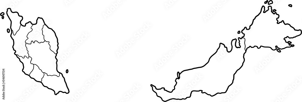 doodle freehand drawing of malaysia map. Stock Illustration | Adobe Stock