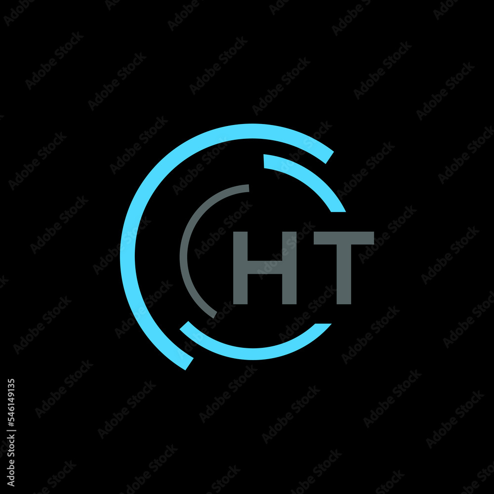 HT logo monogram isolated on circle element design template, HT letter ...