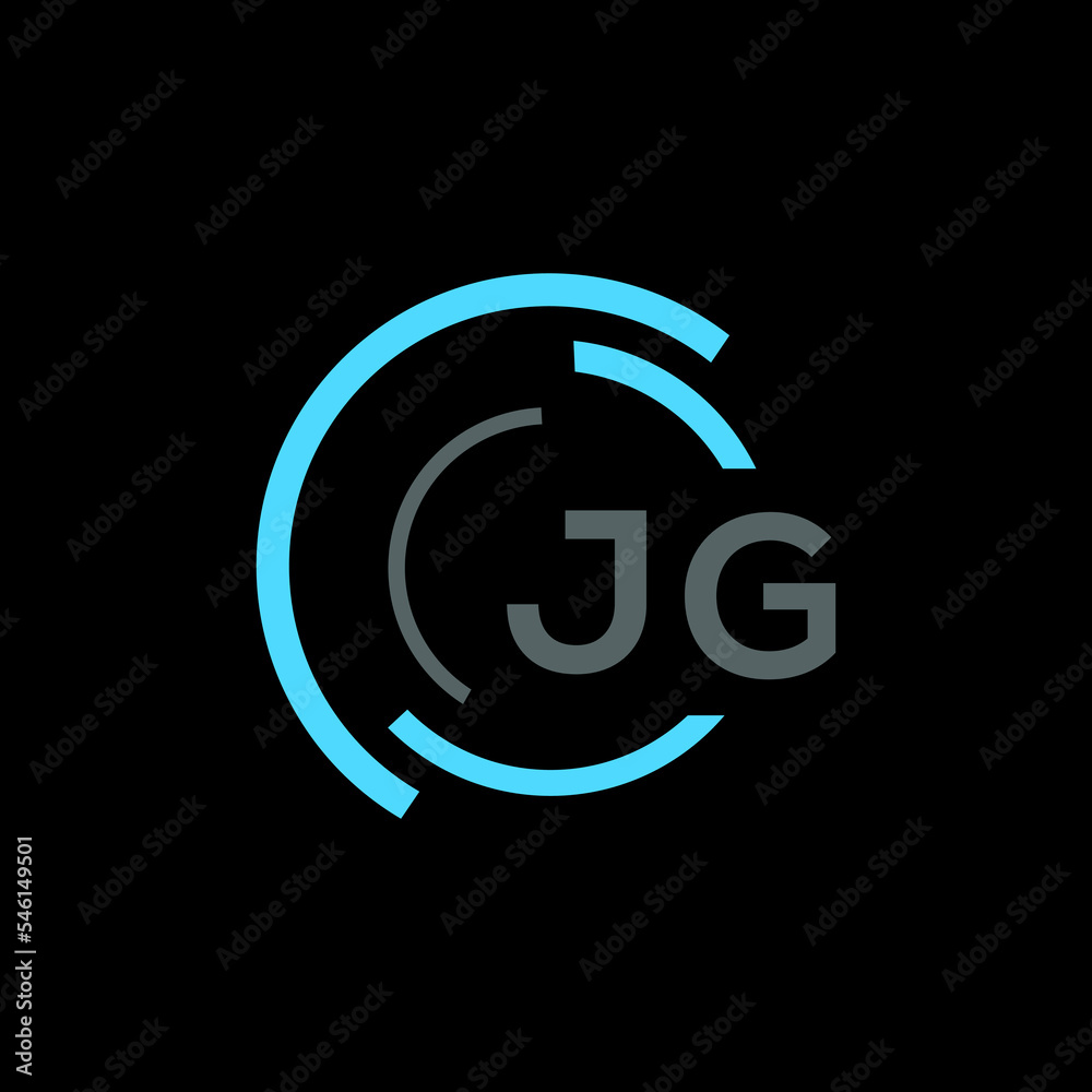 JG logo monogram isolated on circle element design template, JG letter ...