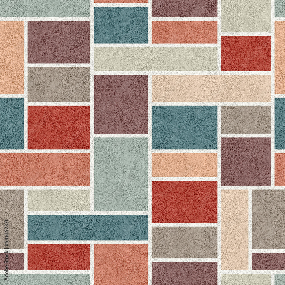 Grunge seamless texture with geometric square pattern, wall stencil ...