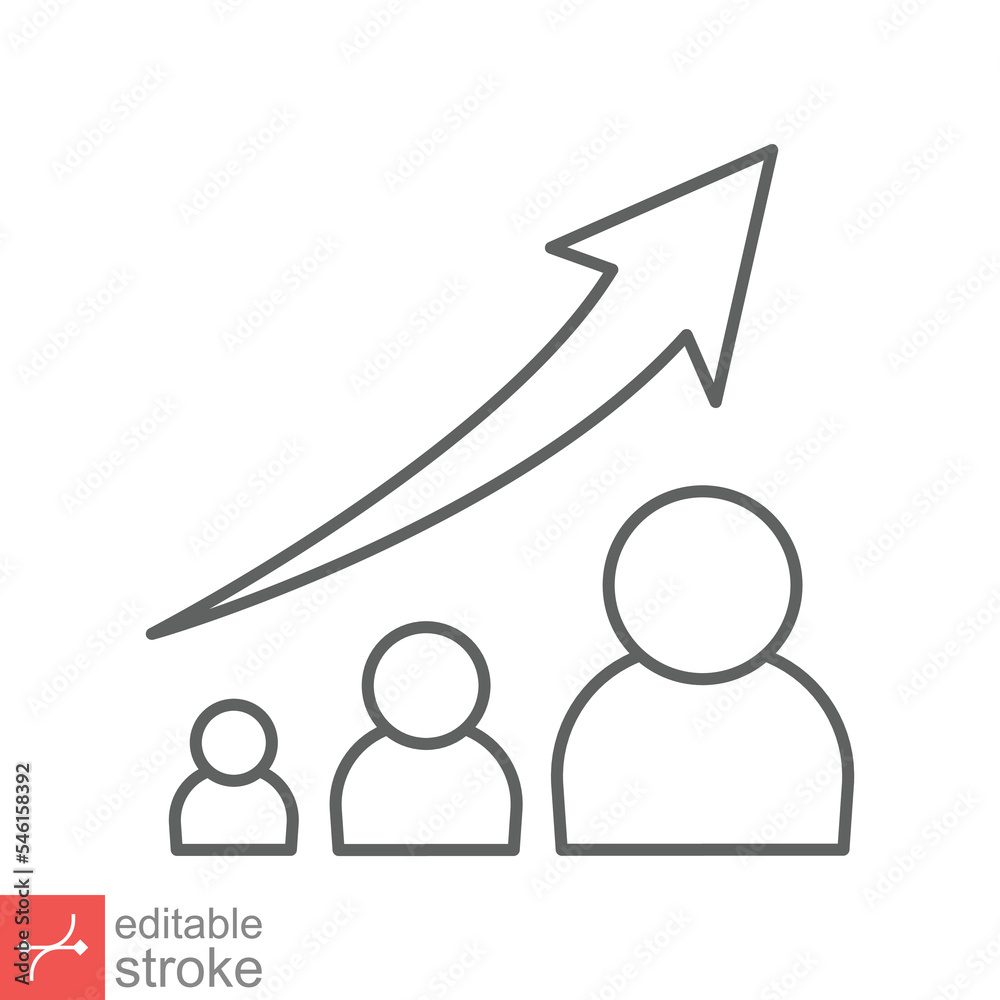 Personal development icon. Simple outline style. Strategy management ...