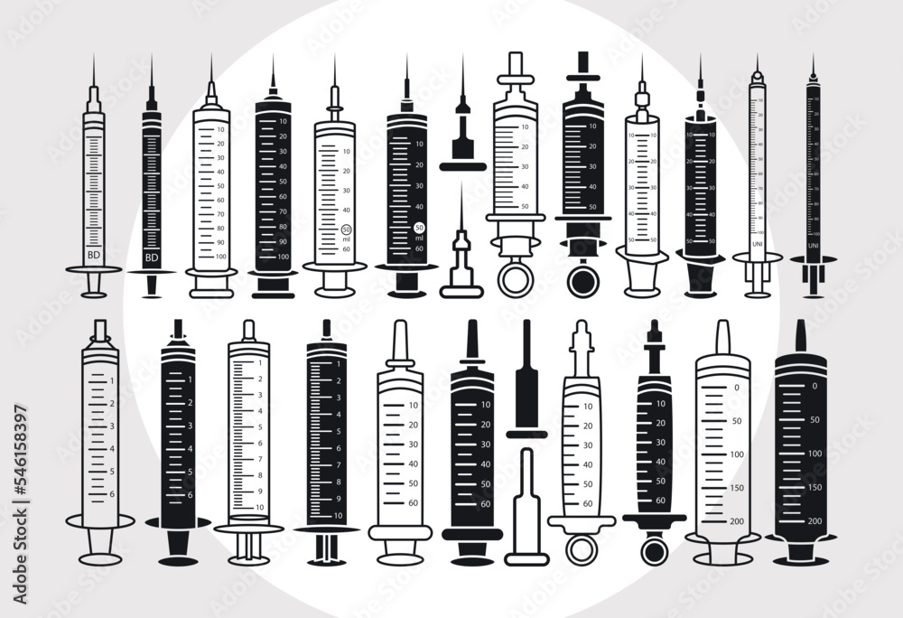 Syringe SVG Bundle, Syringe Silhouette, Injection Svg, Vaccine Svg ...