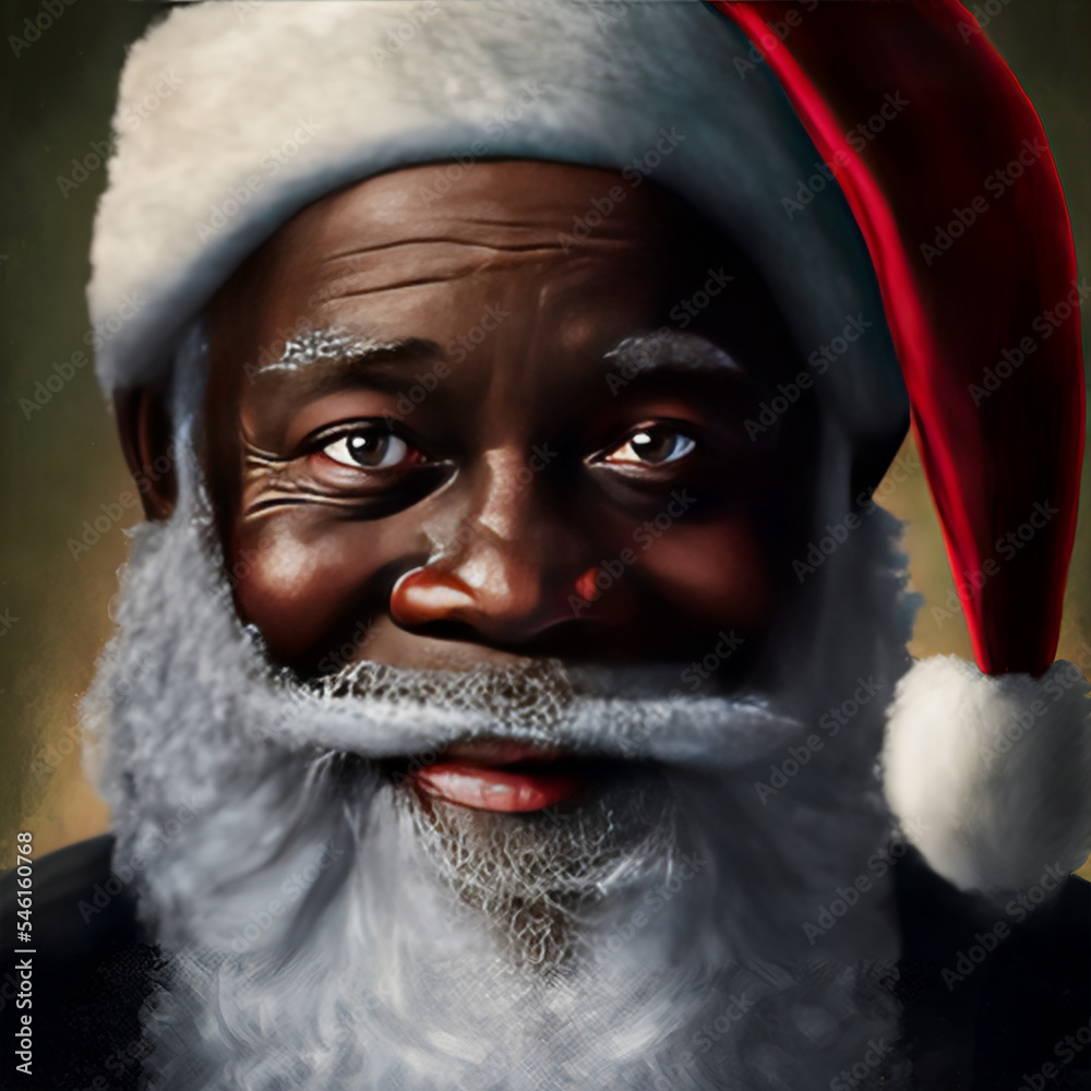 Santa Claus Negro listo para celebrar la Navidad, hecho con ...