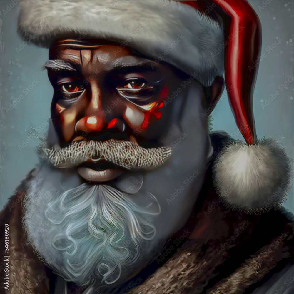 Santa Claus Negro listo para celebrar la Navidad, hecho con ...