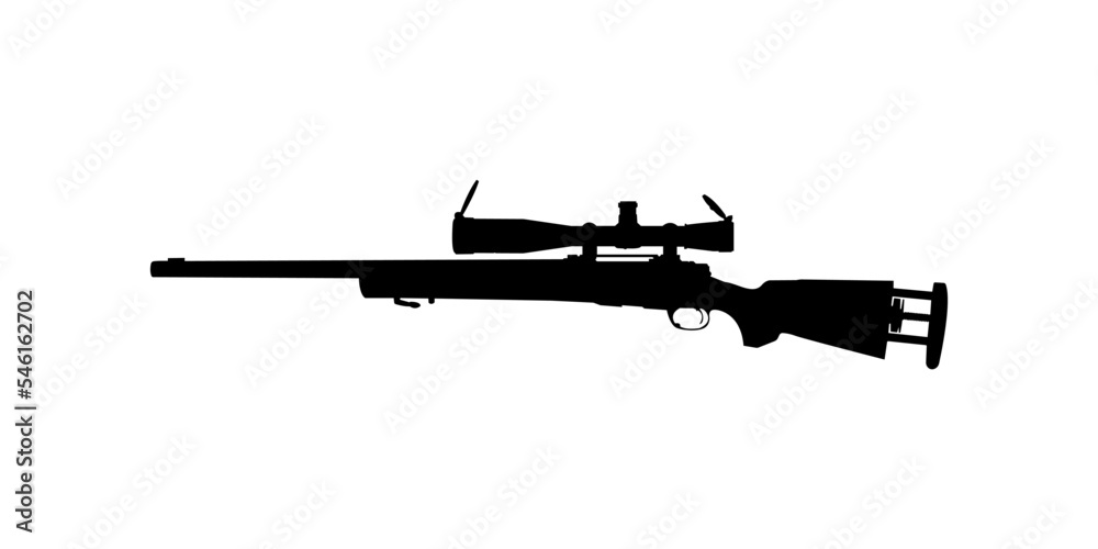 M24 Sniper Weapon rifle, standard sniper vector silhouette icon Stock ...