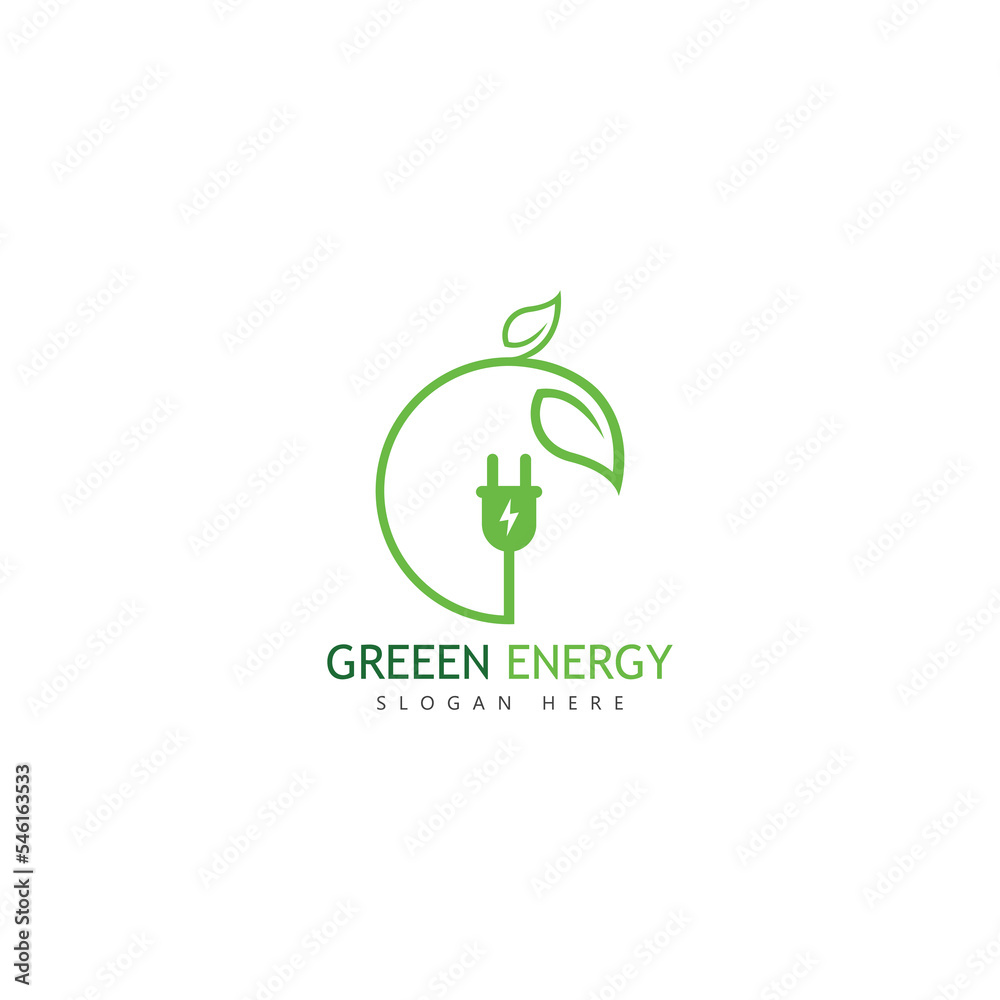 eco green energy logo design template Stock Vector | Adobe Stock