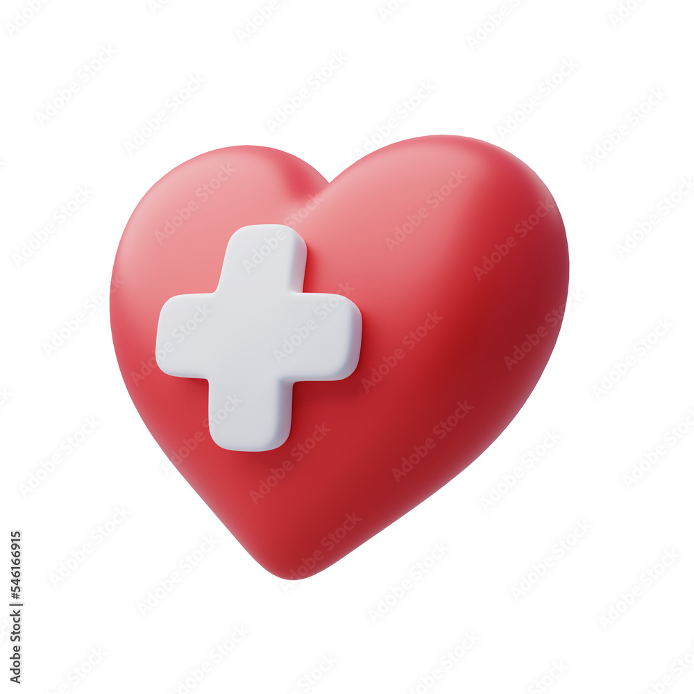 3d icon of hospital heart, health care and medical concept. Stock ...