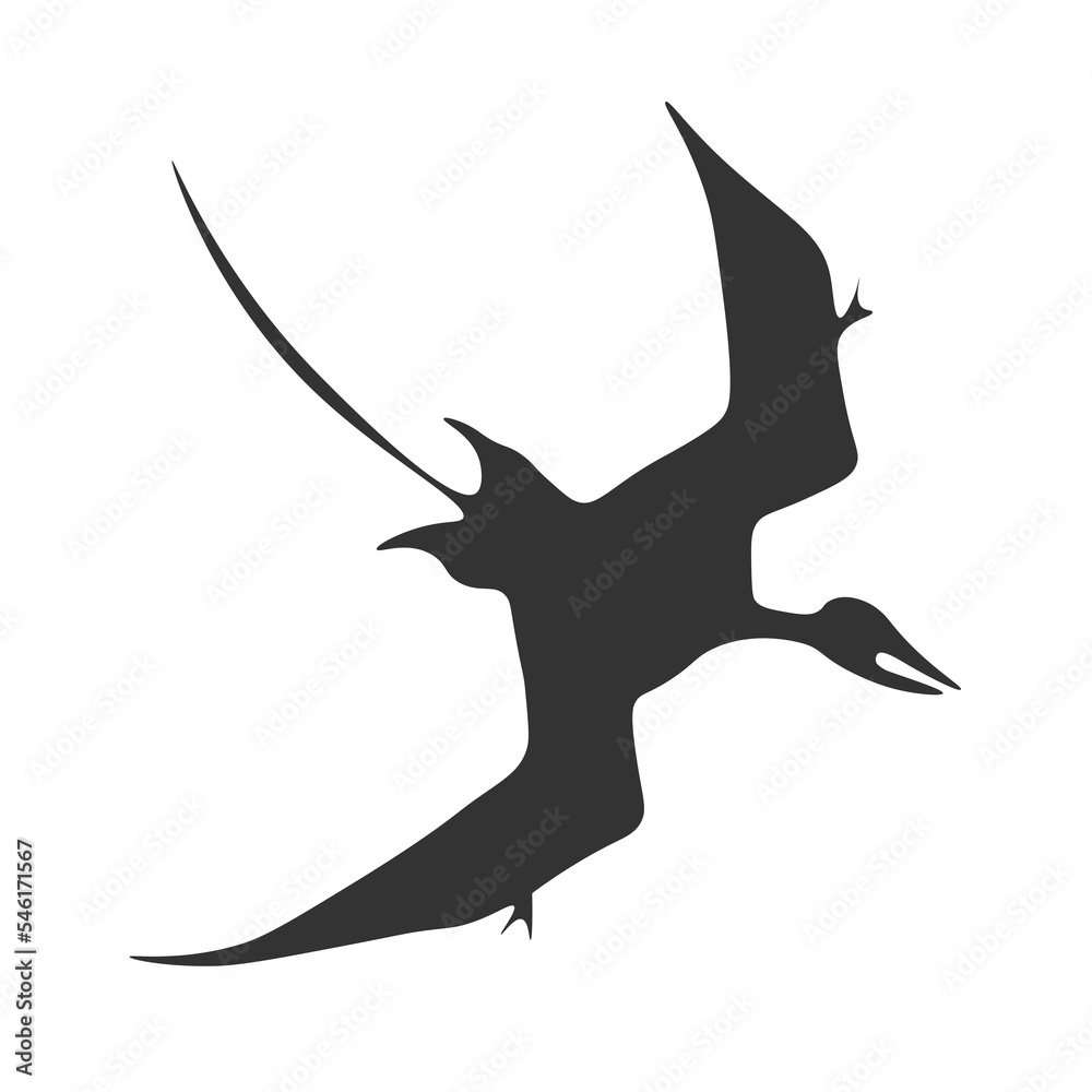 pterodactyl black silhouette logo vector icon illustration isolated on ...