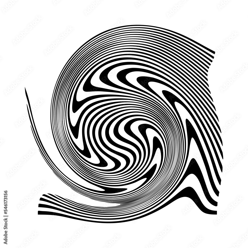 wave curve pattern on wall.Optical illusion striped wrapped background ...