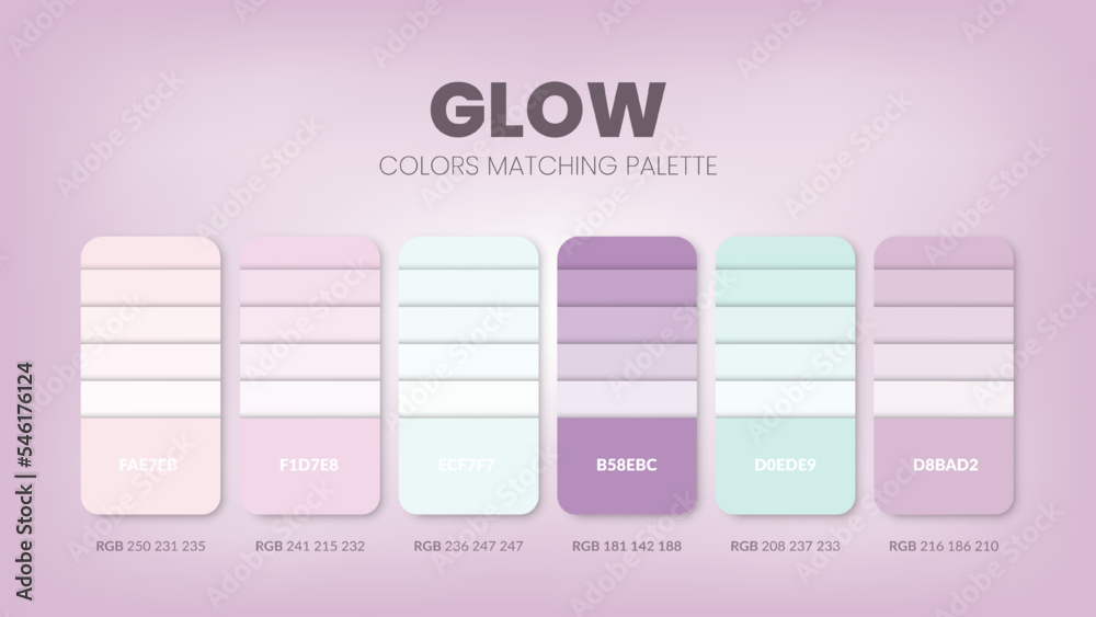Color palette in a Glow colour theme collections. Color scheme or ...