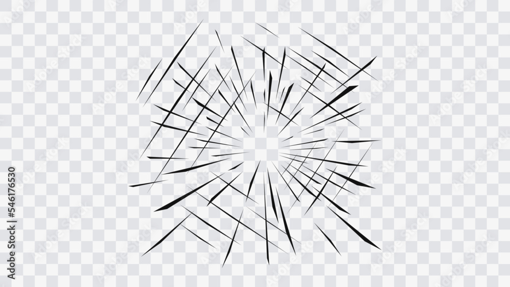 Abstract comic book flash explosion radial lines on transparent ...