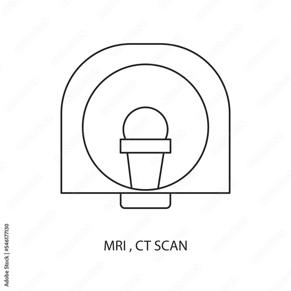 Computed tomography icon line in vector, illustration magnetic ...