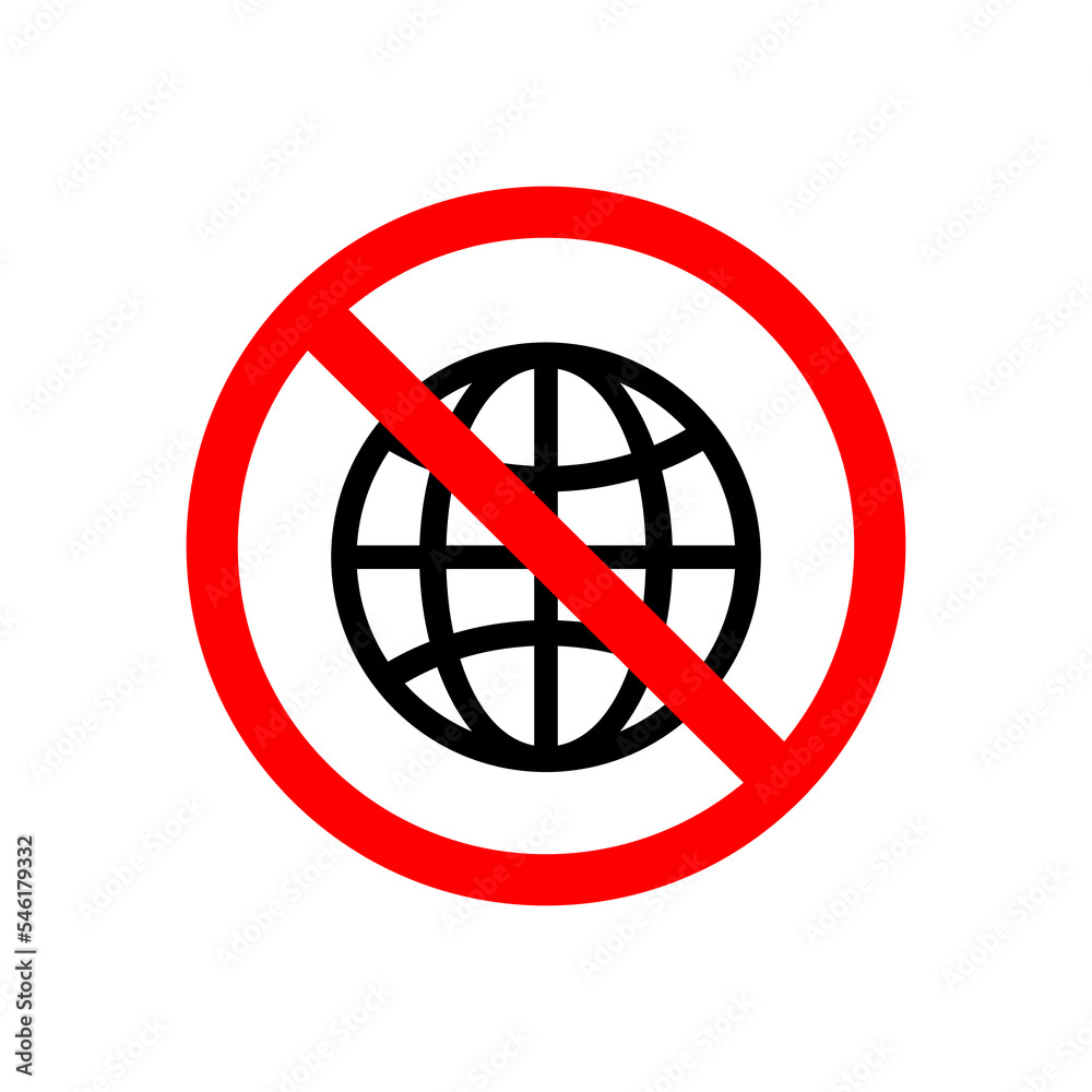 Icon vector with no internet connection symbol Stock Vector | Adobe Stock