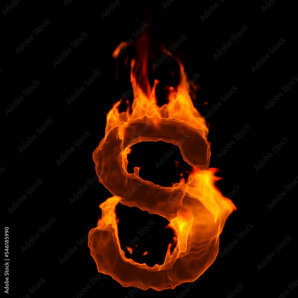 fire letter S - Uppercase 3d demonic font - suitable for disaster, hell ...