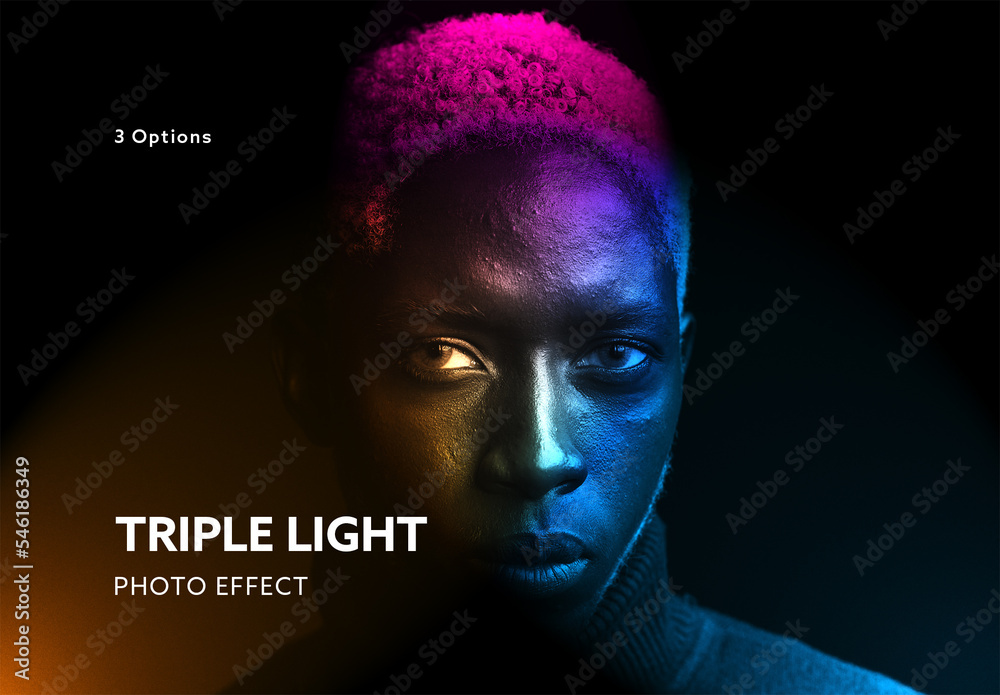 Triple Light Photo Effect Stock Template | Adobe Stock