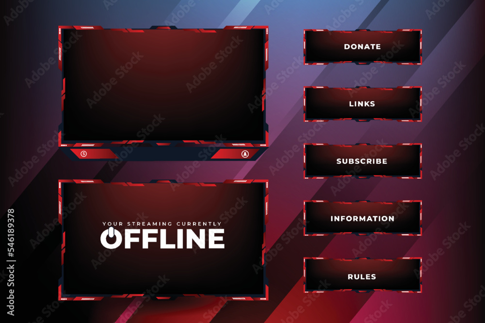 Futuristic online gaming frame design with abstract shapes on a dark ...