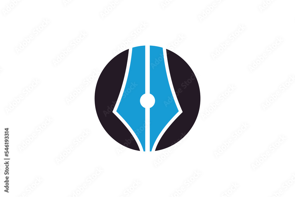Circle Tube Pen logo design inspiration. Stock Vector | Adobe Stock
