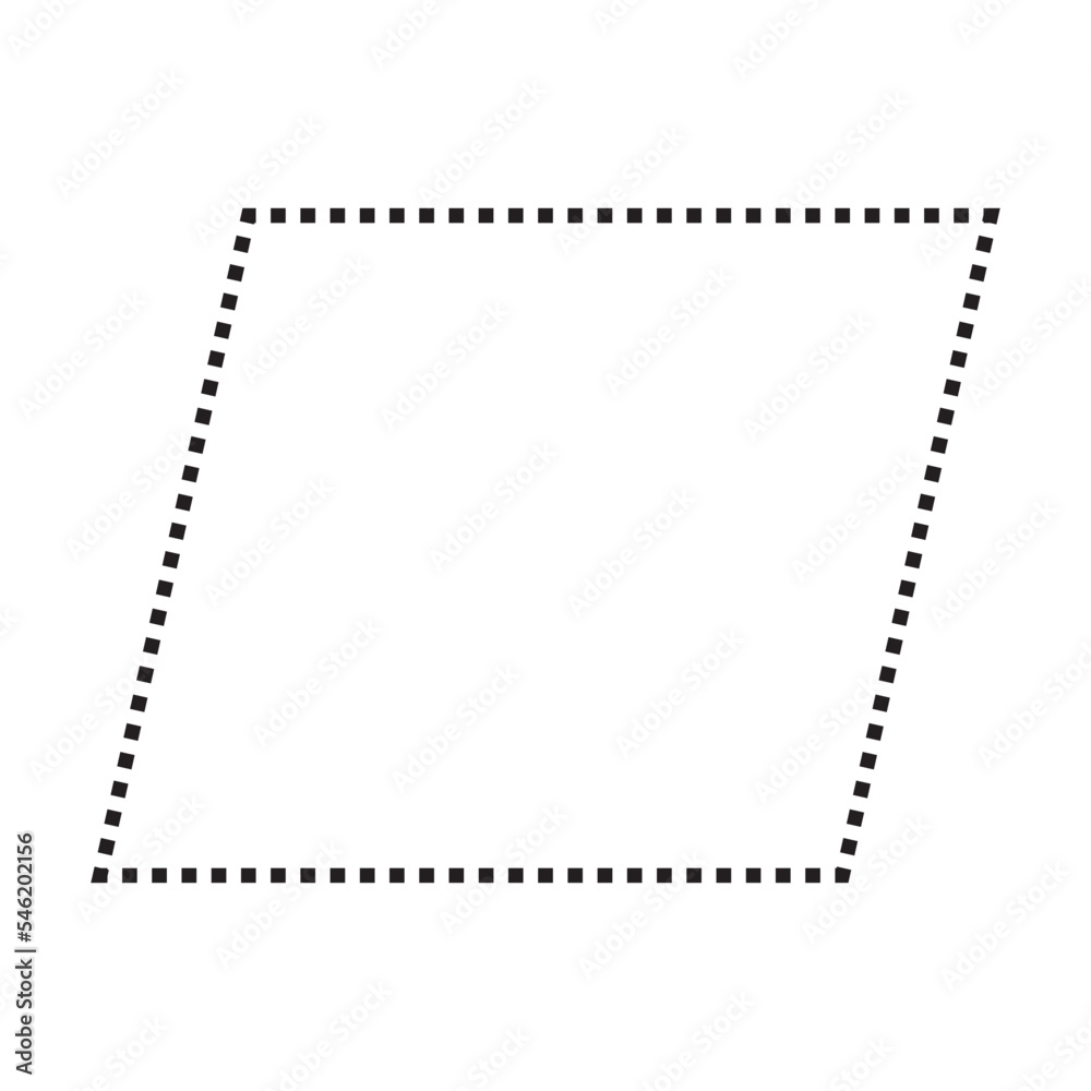 Parallelogram symbol dotted shape vector icon for creative graphic ...