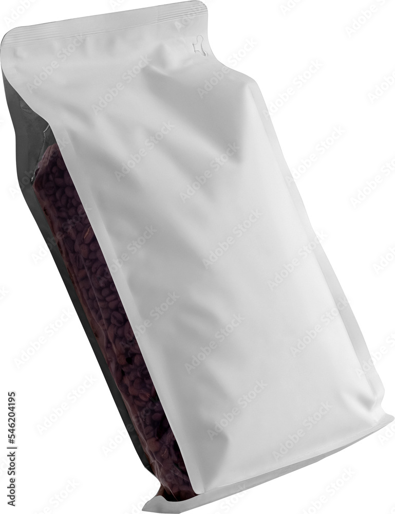 Mockup transparent white coffee pouch, png, stabilo pack for tea. Stock ...