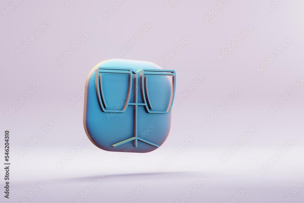 Beautiful illustration musical instrument blue Two Bongos symbol icons ...
