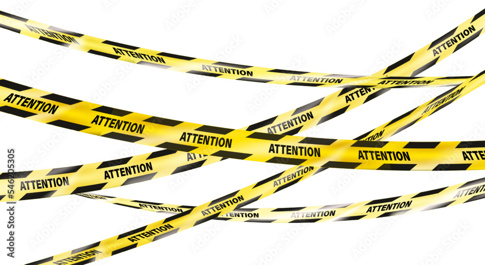 Realistic vector illustration. Signel ribbons of attention. Stock ...