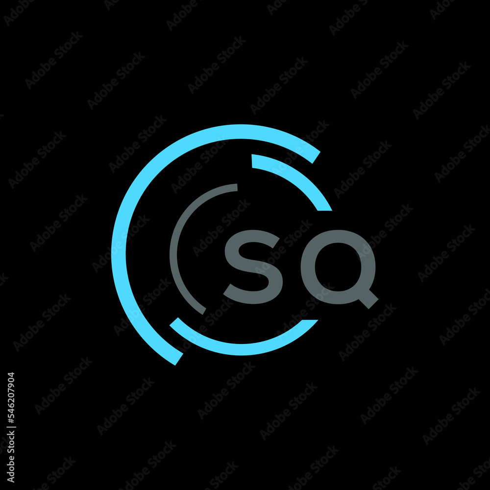SQ logo monogram isolated on circle element design template, SQ letter ...