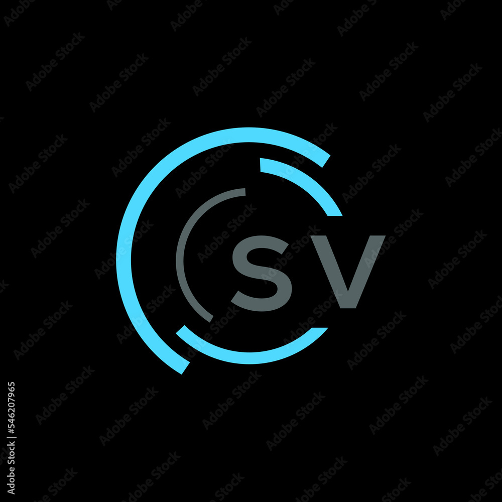 SV logo monogram isolated on circle element design template, SV letter ...